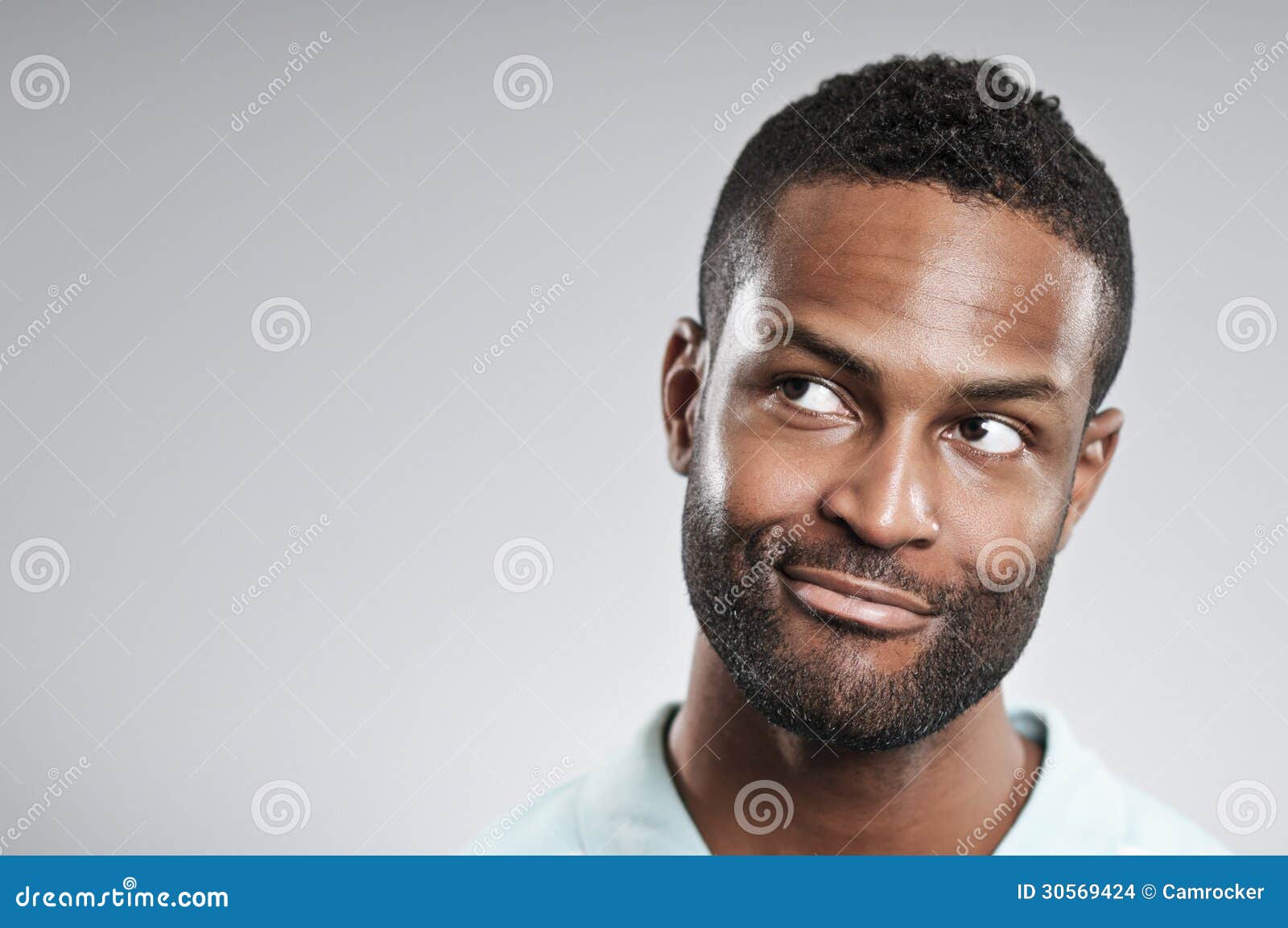 African American Man Thinking of a Good Idea Stock Photo - Image of ...