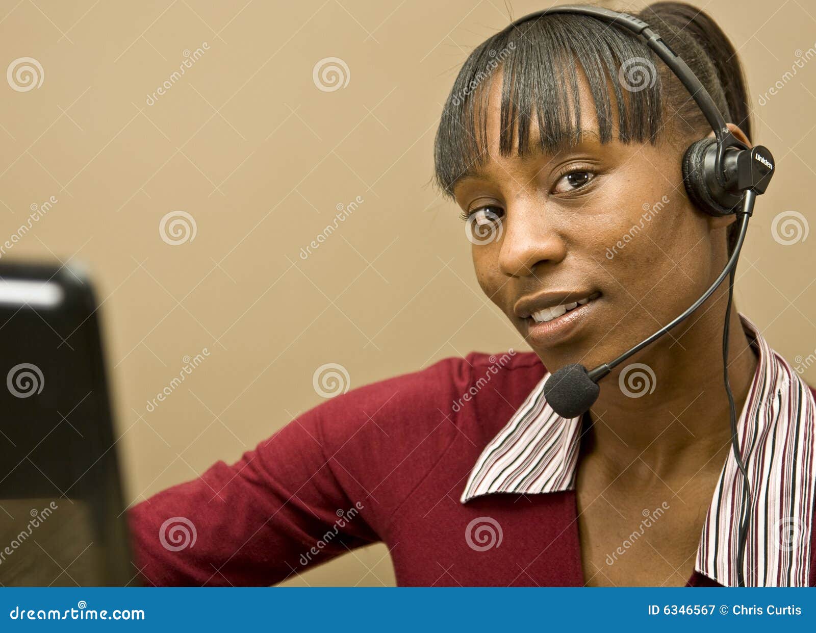 African American Office Worker Stock Image - Image of happy ...