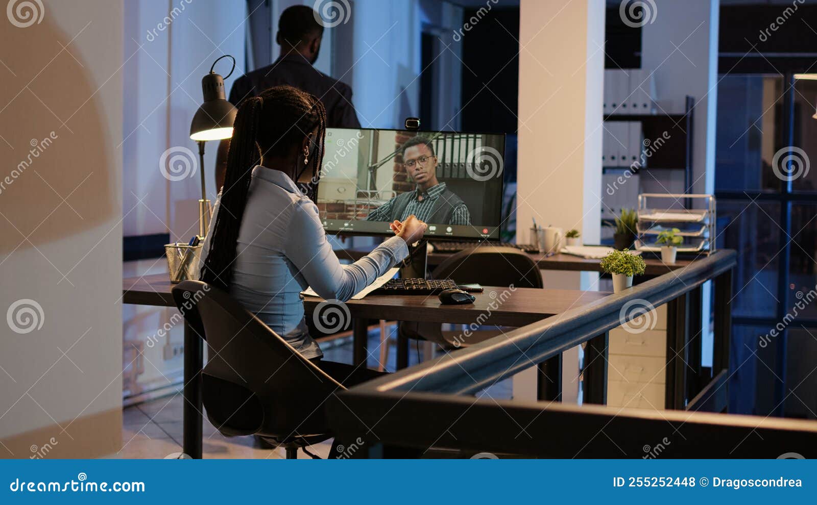African American People Meeting on Online Videoconference Stock Photo ...