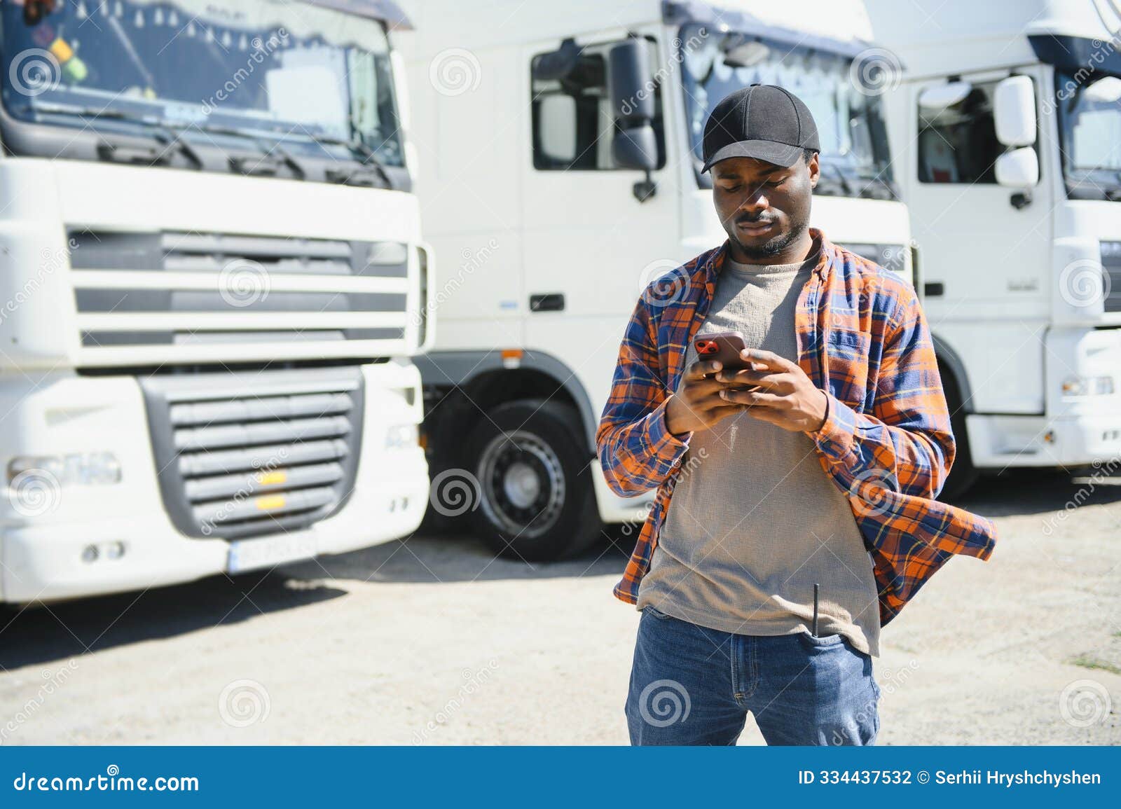 African American Professional Truck Driver Stock Photo - Image of male ...