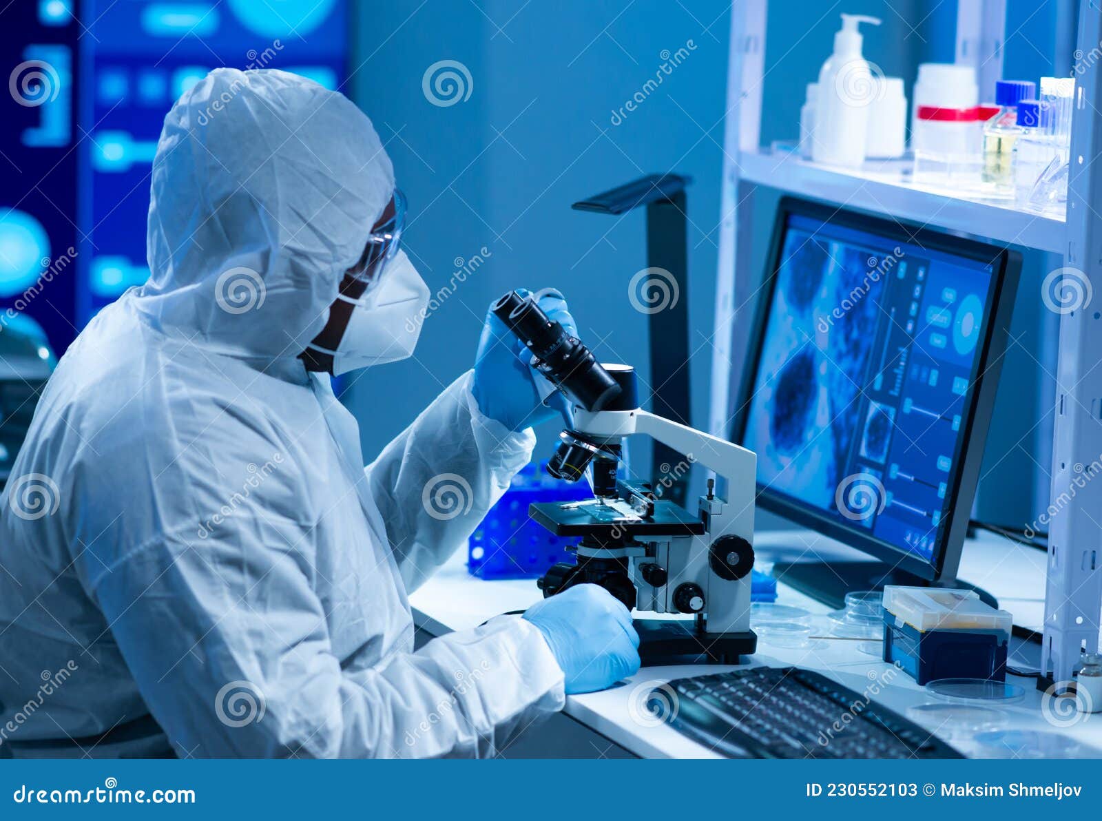 African-american Scientist Works in a Scientific Lab Using Laboratory ...