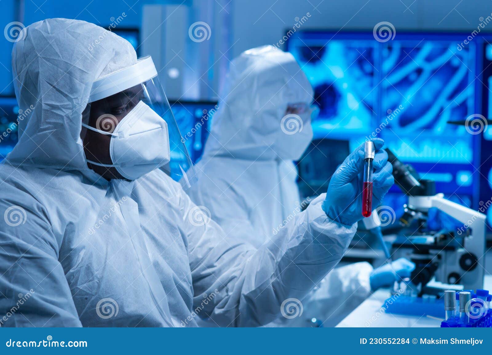 African-american Scientist Works in a Scientific Lab Using Laboratory ...