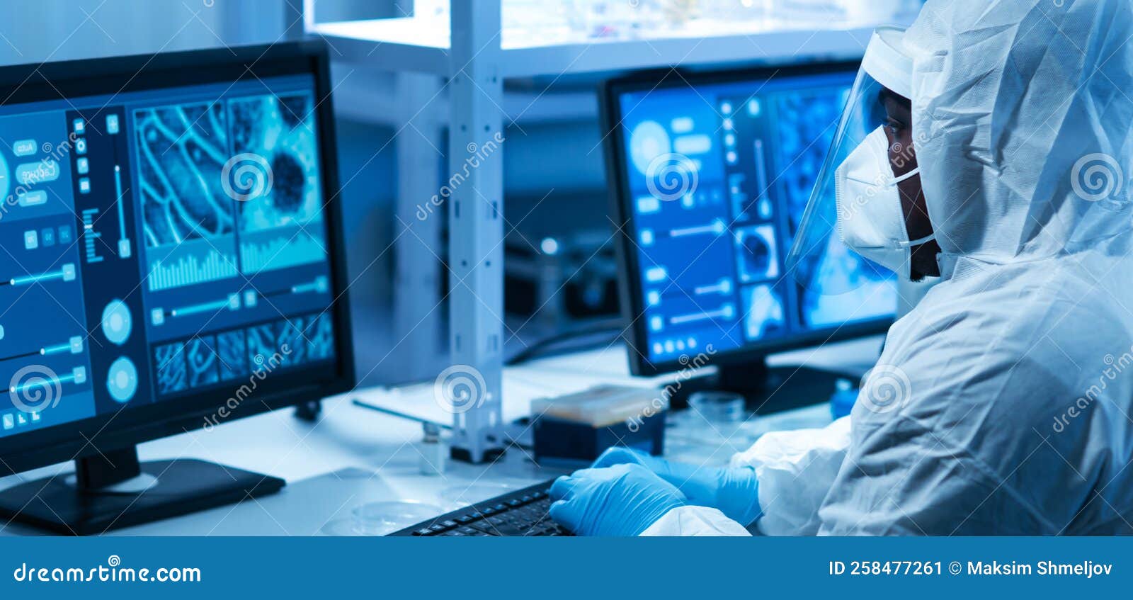 African-american Scientist Works in a Scientific Lab Using Laboratory ...