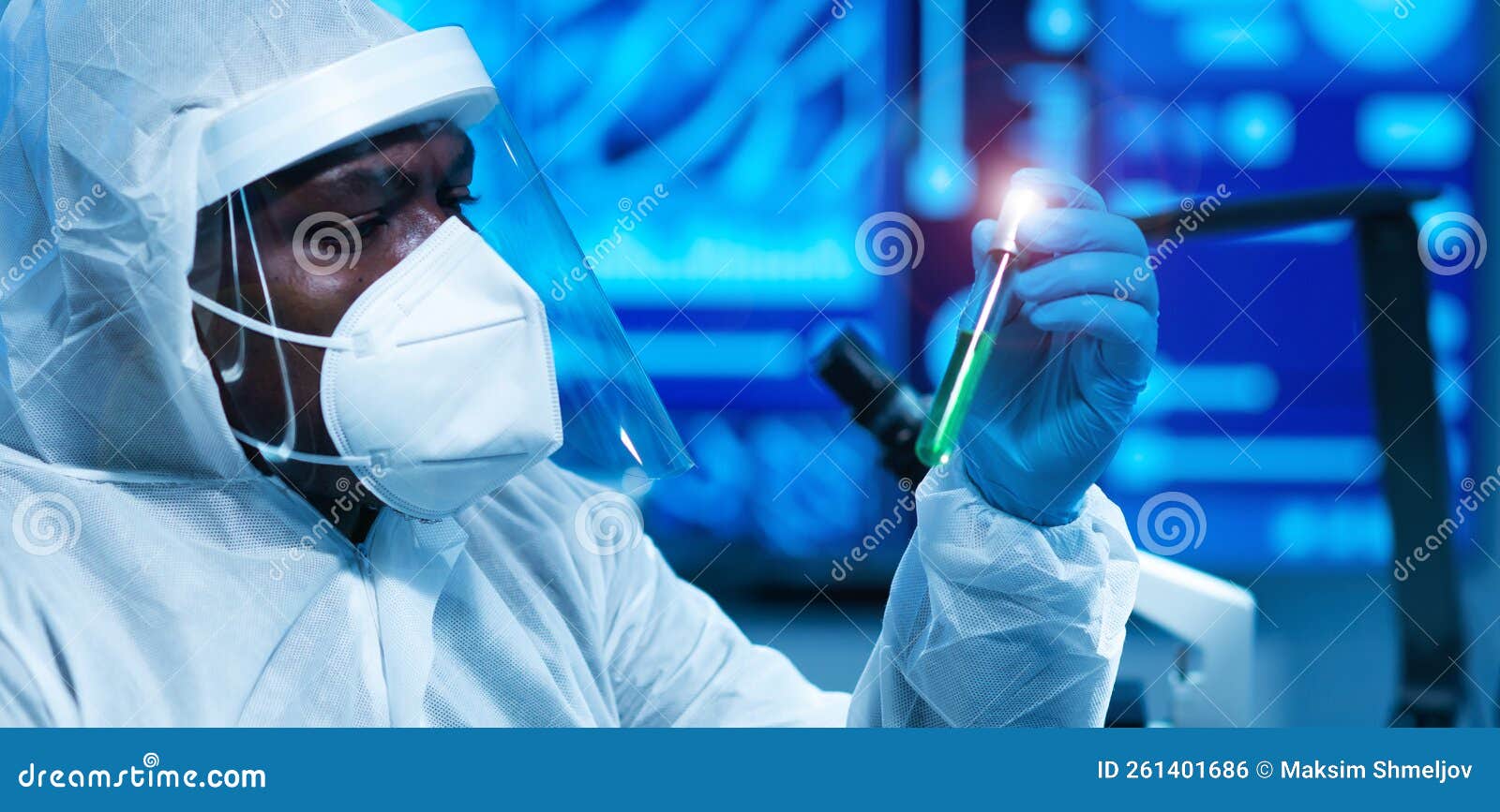 African-american Scientist Works in a Scientific Lab Using Laboratory ...