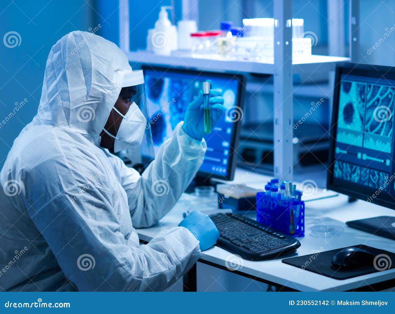 African-american Scientist Works in a Scientific Lab Using Laboratory ...