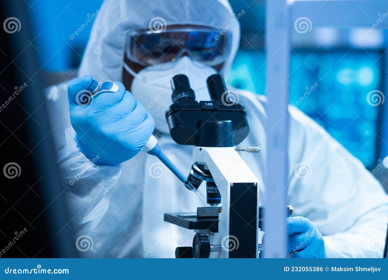 African-american Scientist Works in a Scientific Lab Using Laboratory ...