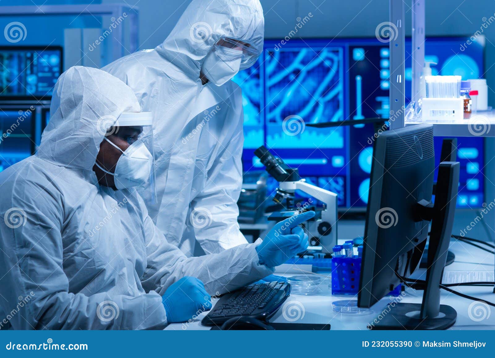 African-american Scientist Works in a Scientific Lab Using Laboratory ...