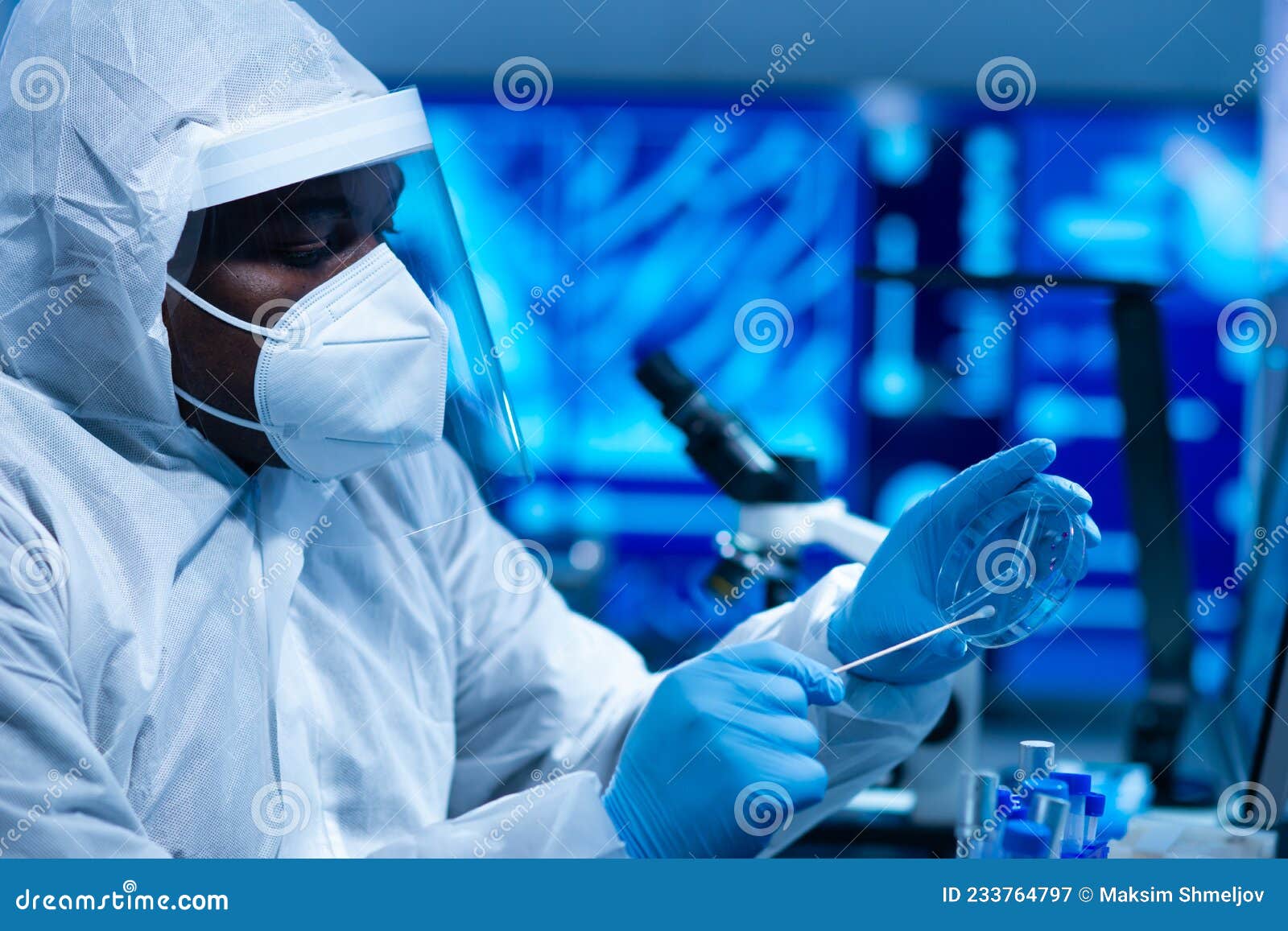 African-american Scientist Works in a Scientific Lab Using Laboratory ...