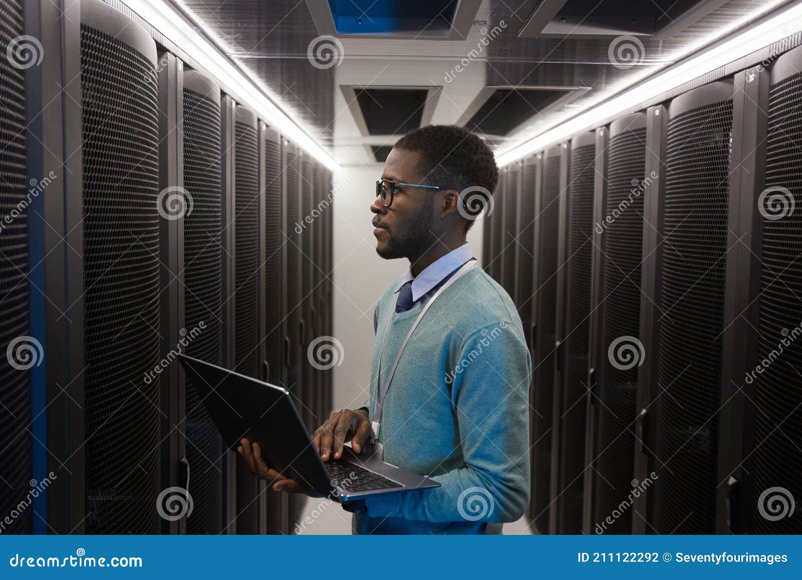 African American it Specialist in Data Center Stock Photo - Image of ...