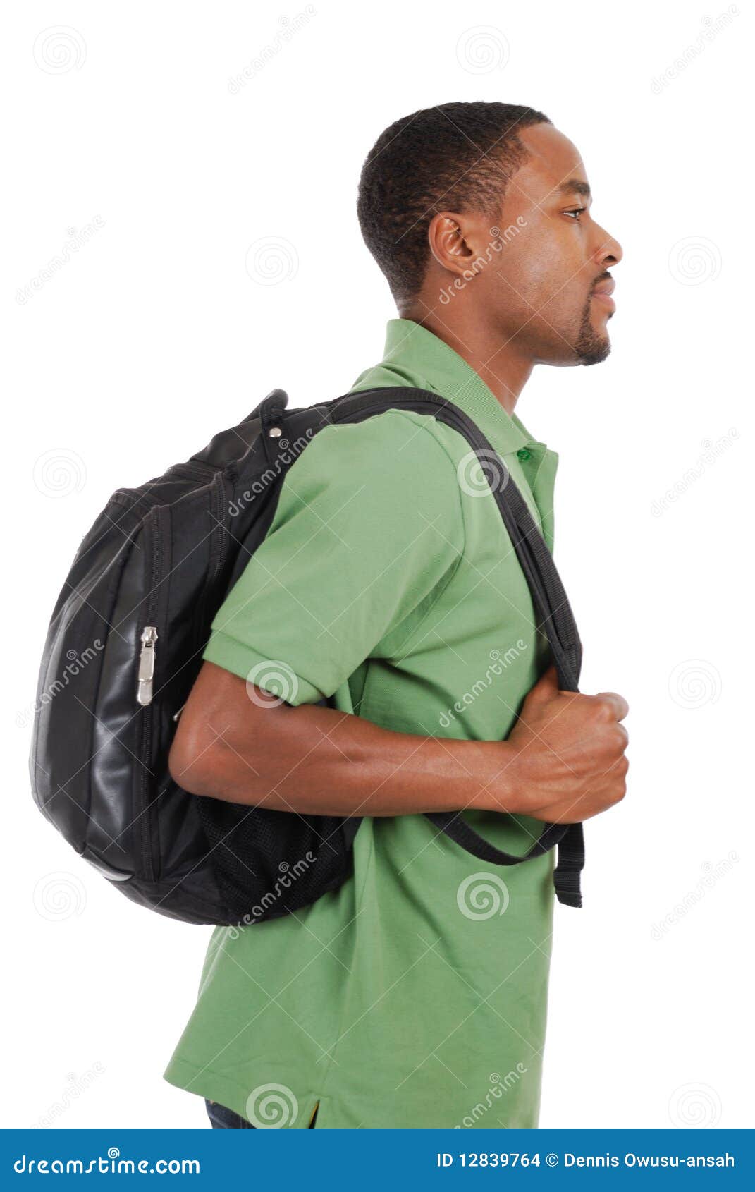 African American Student with Bag Stock Photo - Image of college ...