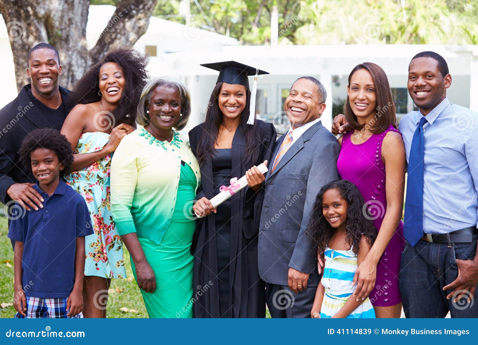 African American Student Celebrates Graduation Stock Image - Image of ...