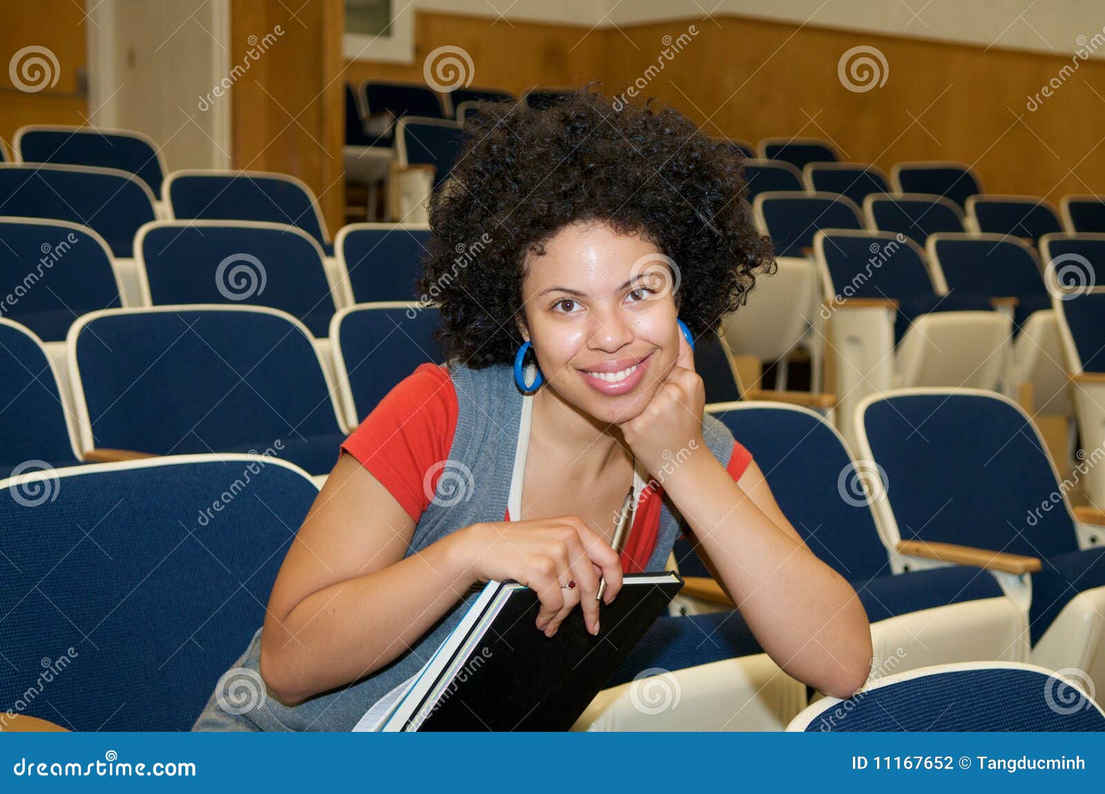 African American Student in Lecture Hall Stock Photo - Image of ...