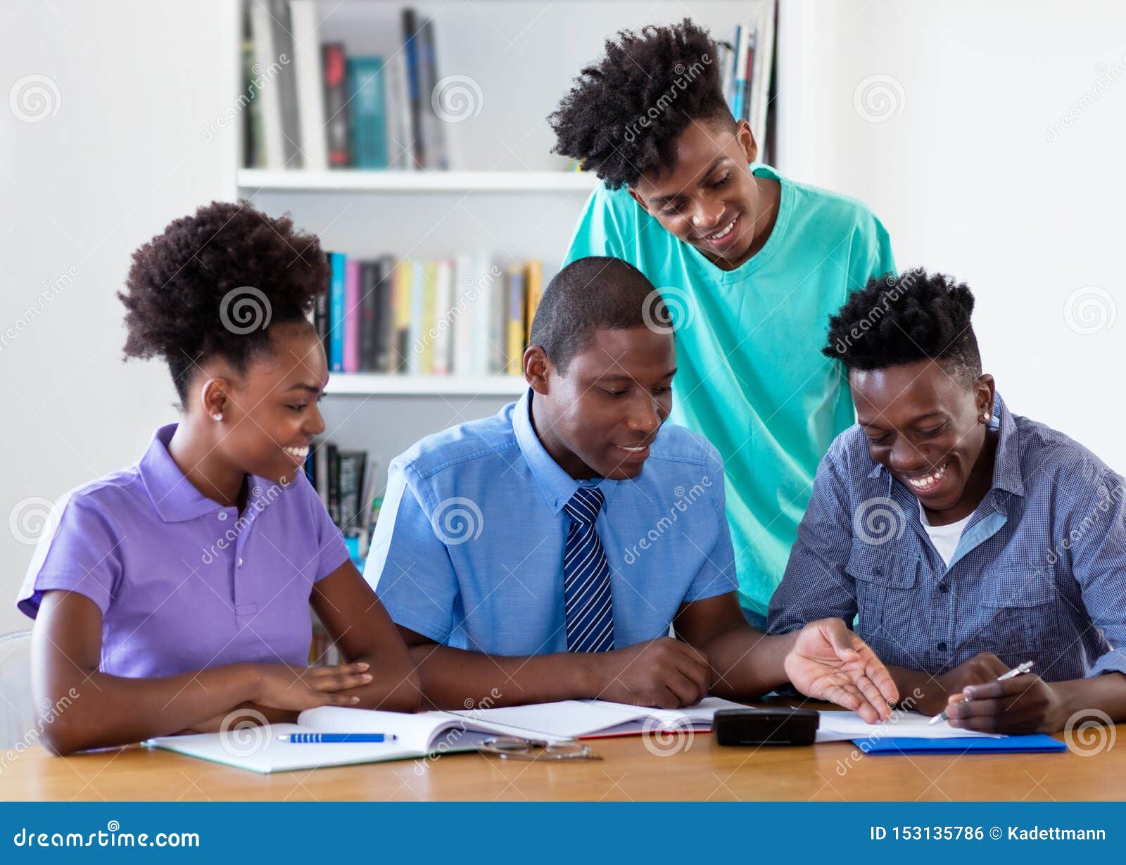 African American Teacher Learning with Students Stock Photo - Image of ...