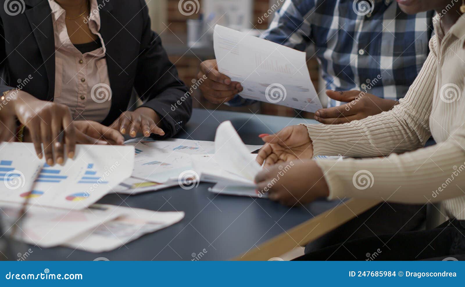 African American Team of People Doing Teamwork To Plan Project Analysis ...
