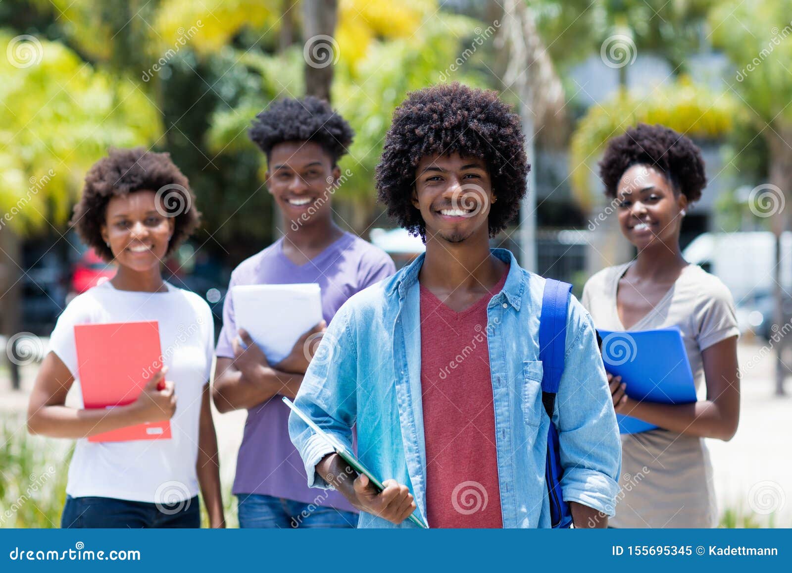 African American University Student with Group of African American ...
