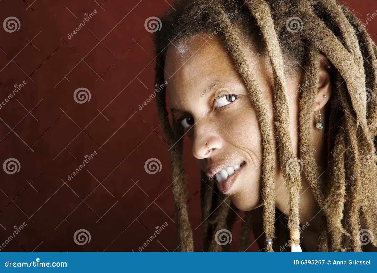 African American Woman with Dreadlocks Stock Image - Image of face ...