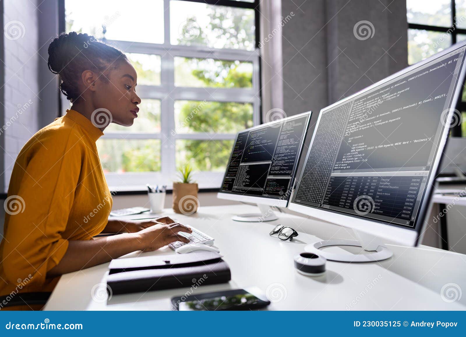 African American Woman Programmer. Girl Coding Stock Image - Image of ... African American Woman Programmer. Girl Coding Stock Image - Image of ...