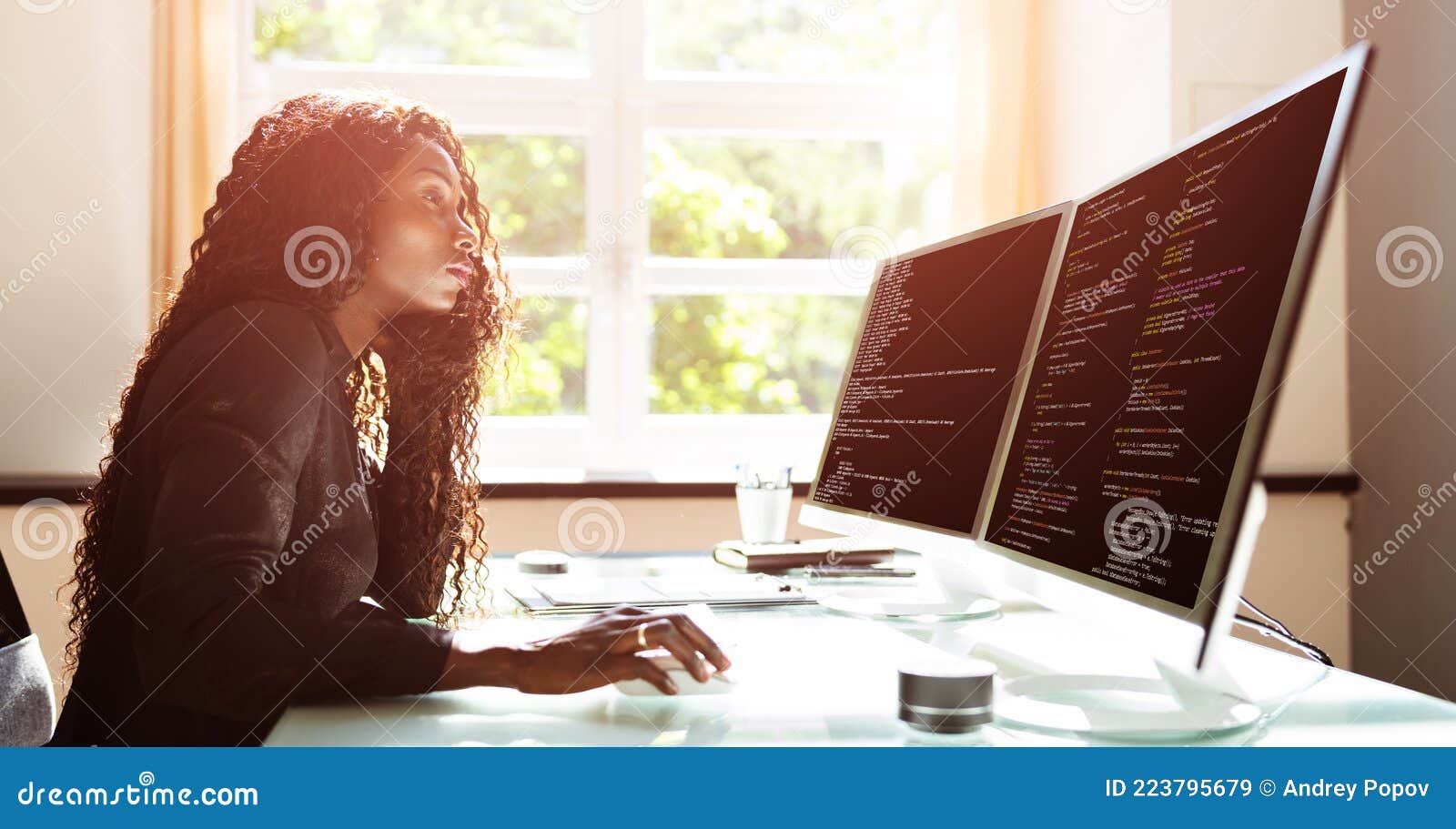 African American Woman Programmer. Girl Coding Stock Image - Image of ... African American Woman Programmer. Girl Coding Stock Image - Image of ...