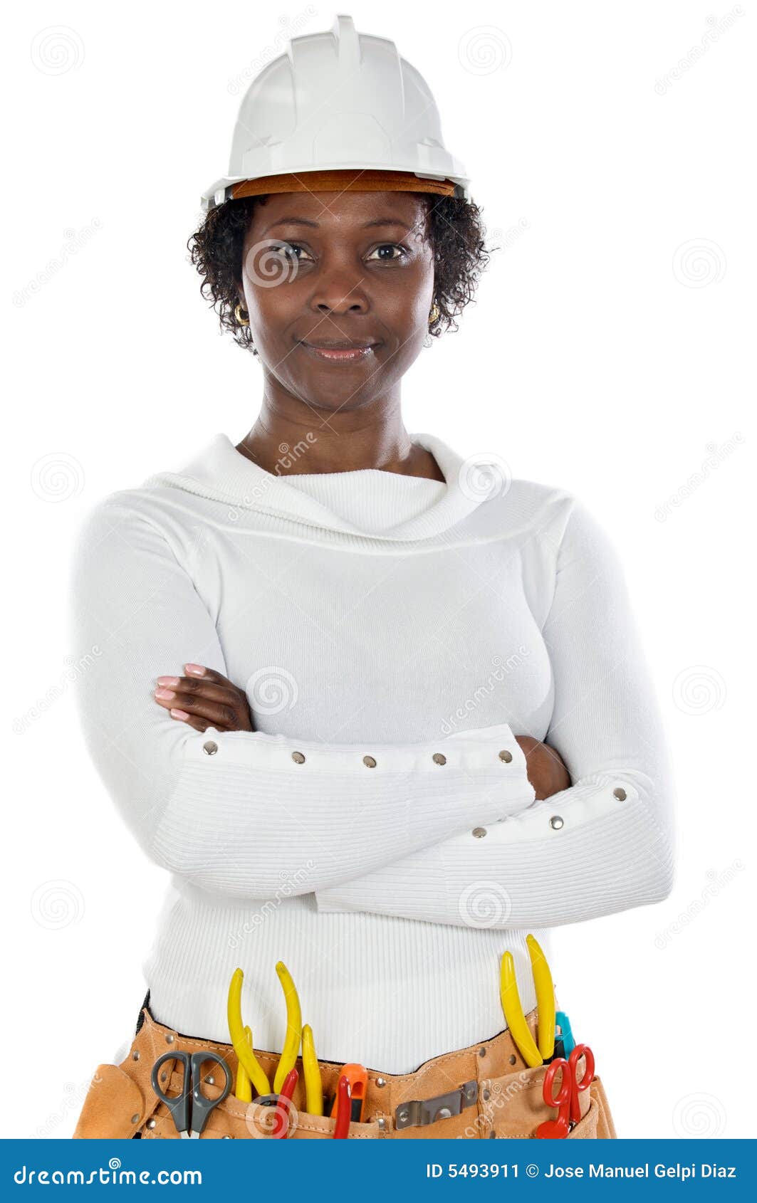 African American Woman Worker Stock Image - Image of beautiful, build ...