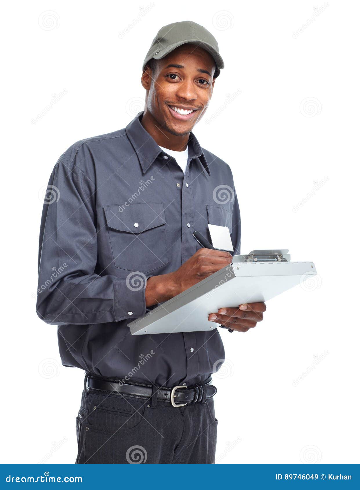 American Worker Young Man.engineer Smiling For Service Maintenance Fix ...