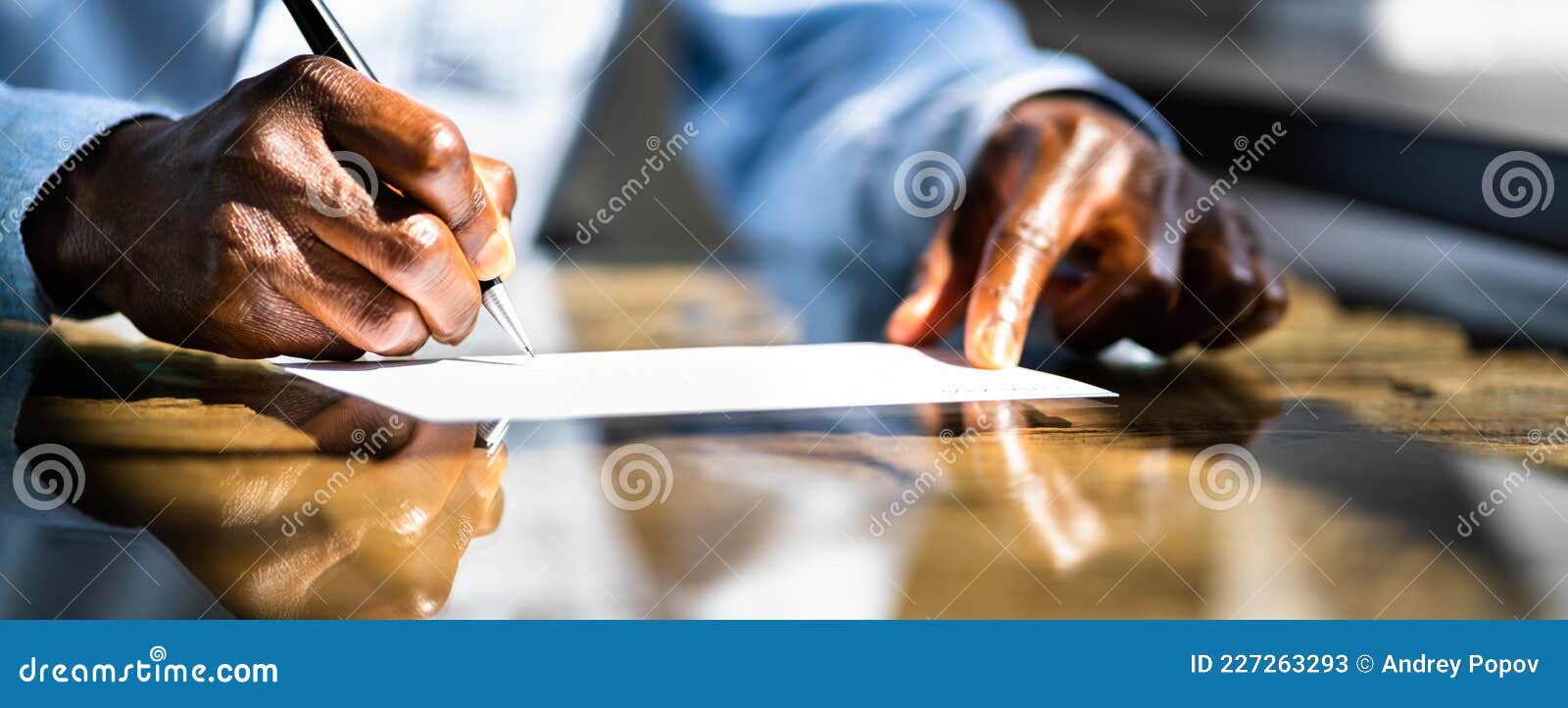 African American Writing Check Stock Image - Image of black, check ...