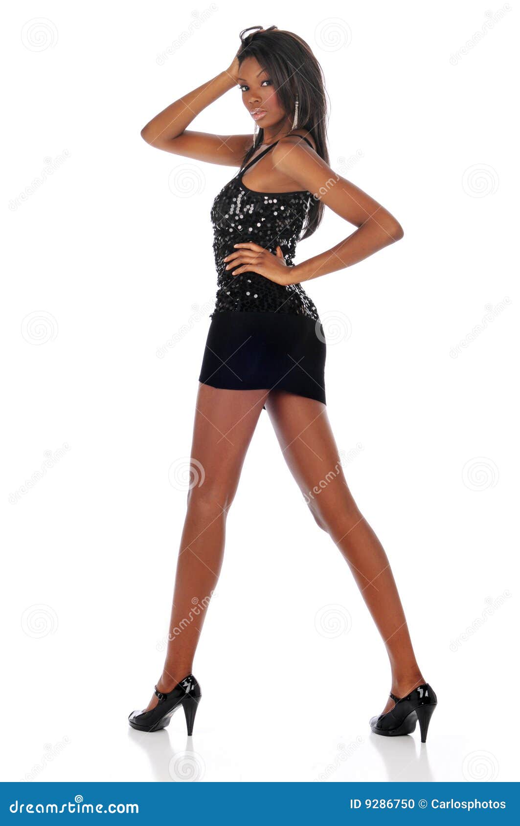African American Young Woman Stock Photo - Image of glamour, legs: 9286750