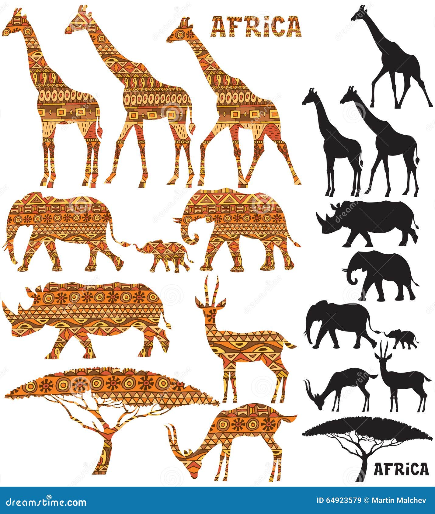 African Animal Collection, Illustration, Drawing, Engraving, Ink, Line ...