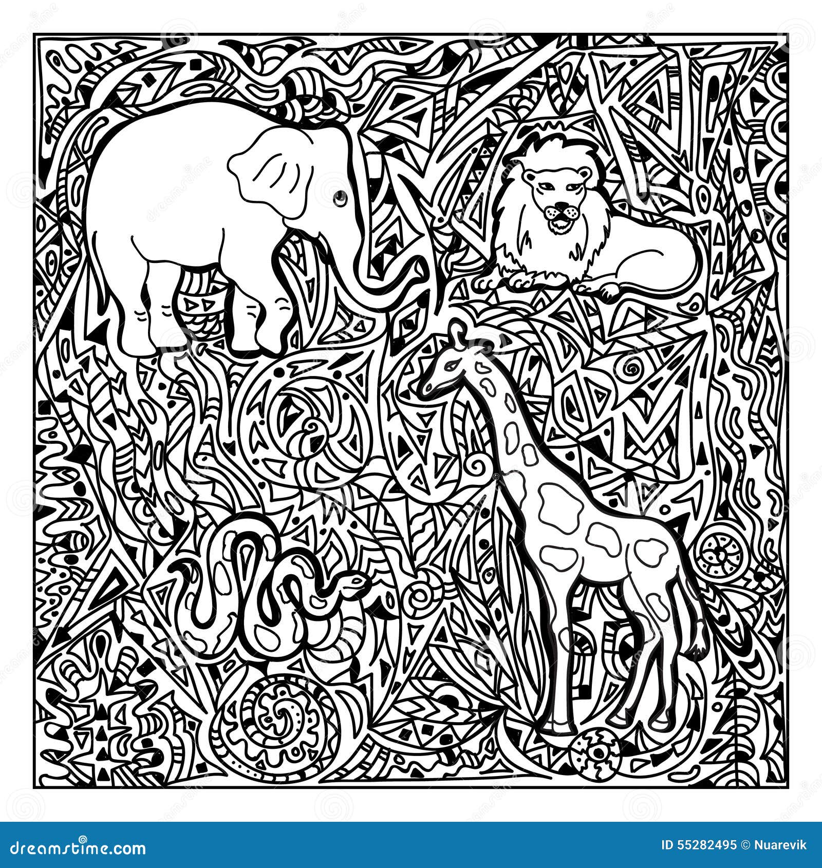 The Bee Animals With The Zentangle And Black Outline For Coloring ...