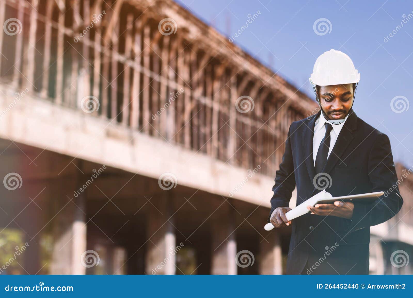 African Architects Engineer Manager with Tablet Work Together in the ...