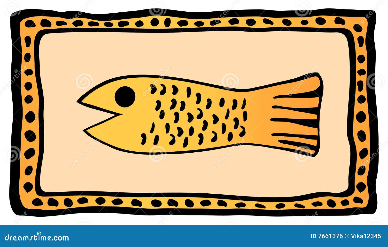 African art fish stock vector. Illustration of prepared - 7661376