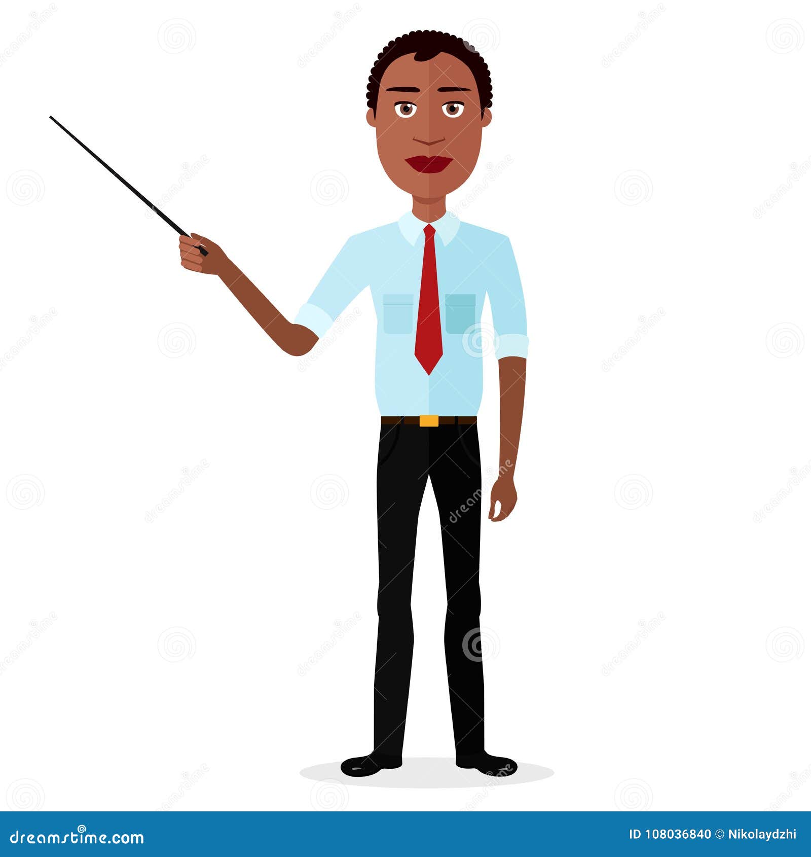 African Attractive Young Man Presenting Something Cartoon Flat Vector ...