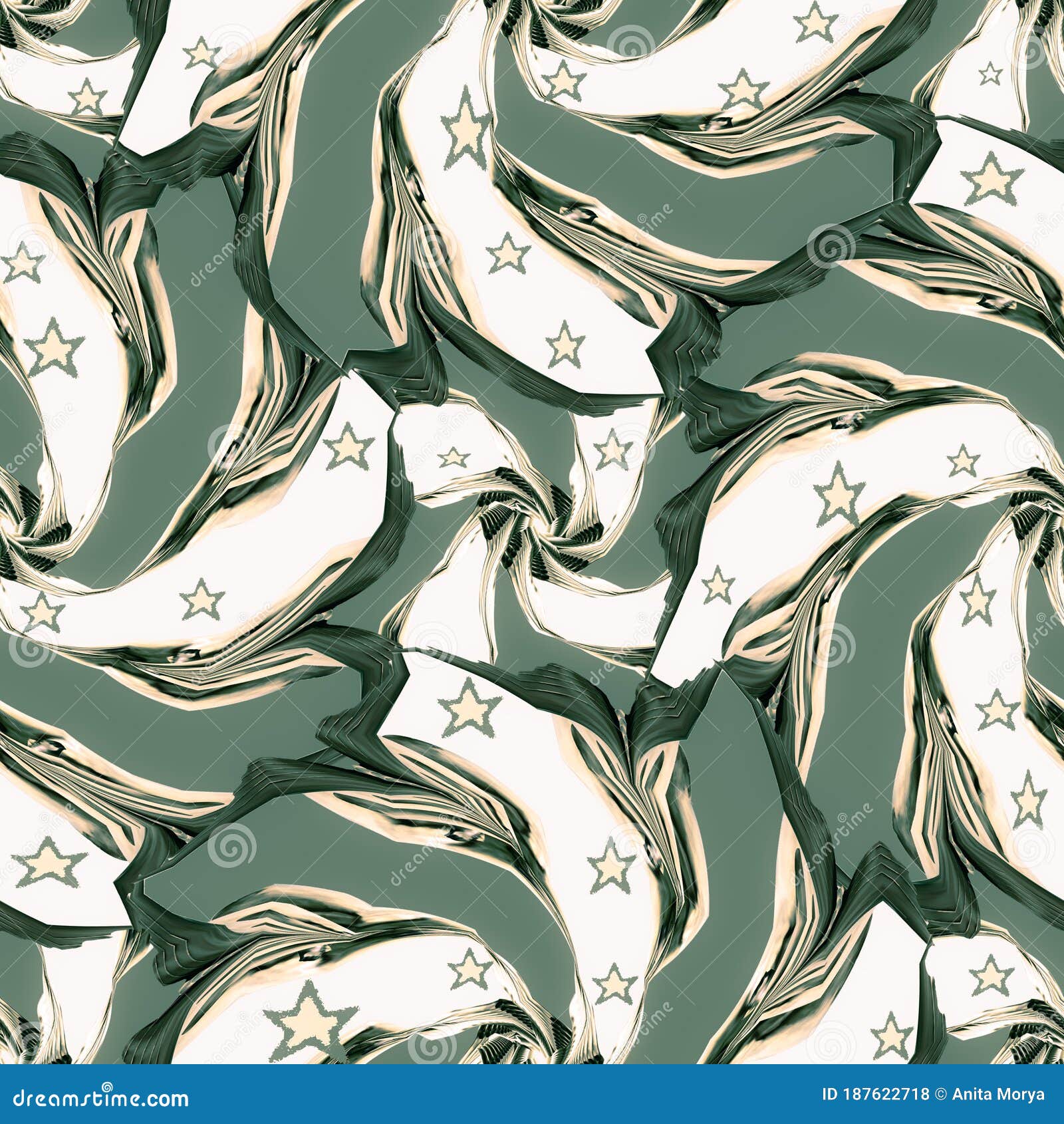 African Based Twirl Flower Type Seamless Pattern Stock Illustration ...