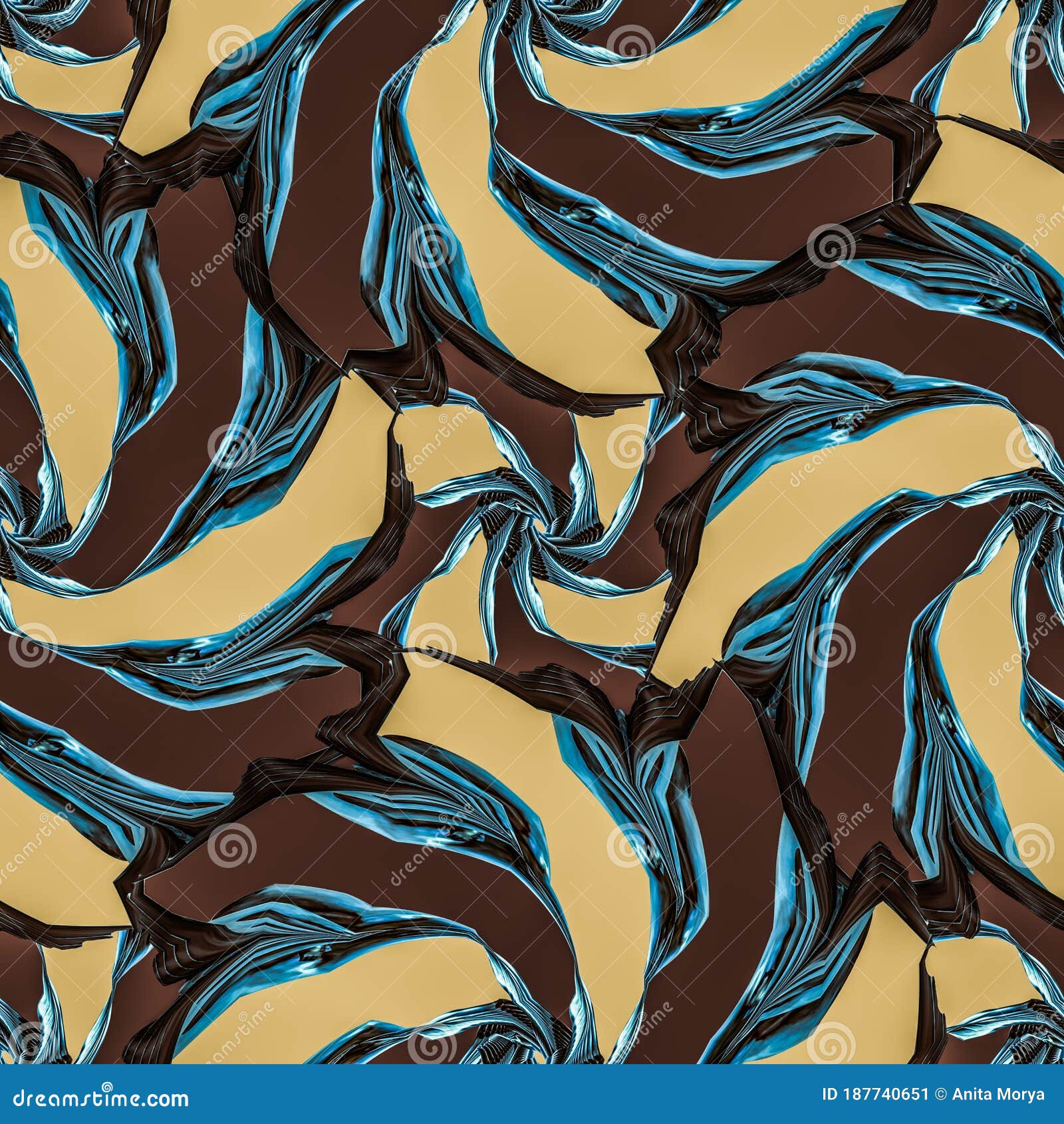 African Based Twirl Flower Type Seamless Pattern Stock Illustration ...