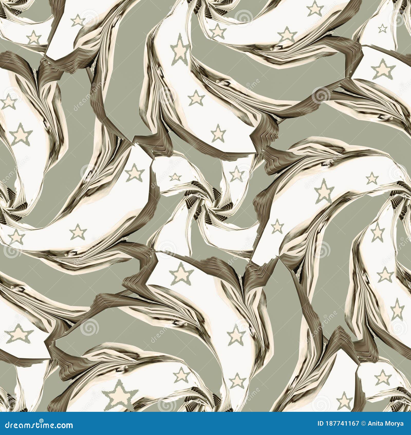 African Based Twirl Flower Type Seamless Pattern Stock Illustration ...