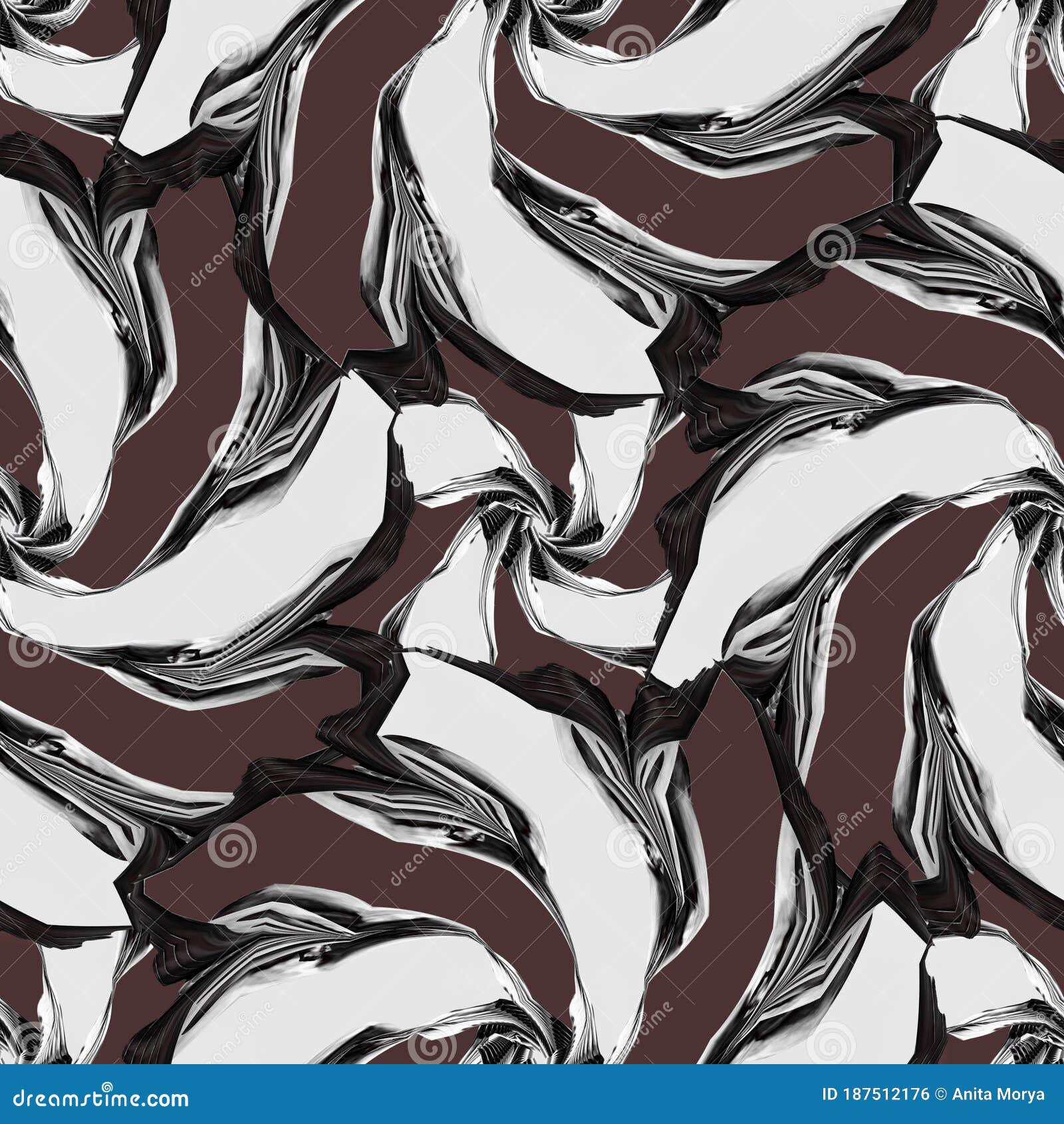 African Based Twirl Flower Type Seamless Pattern Stock Illustration ...