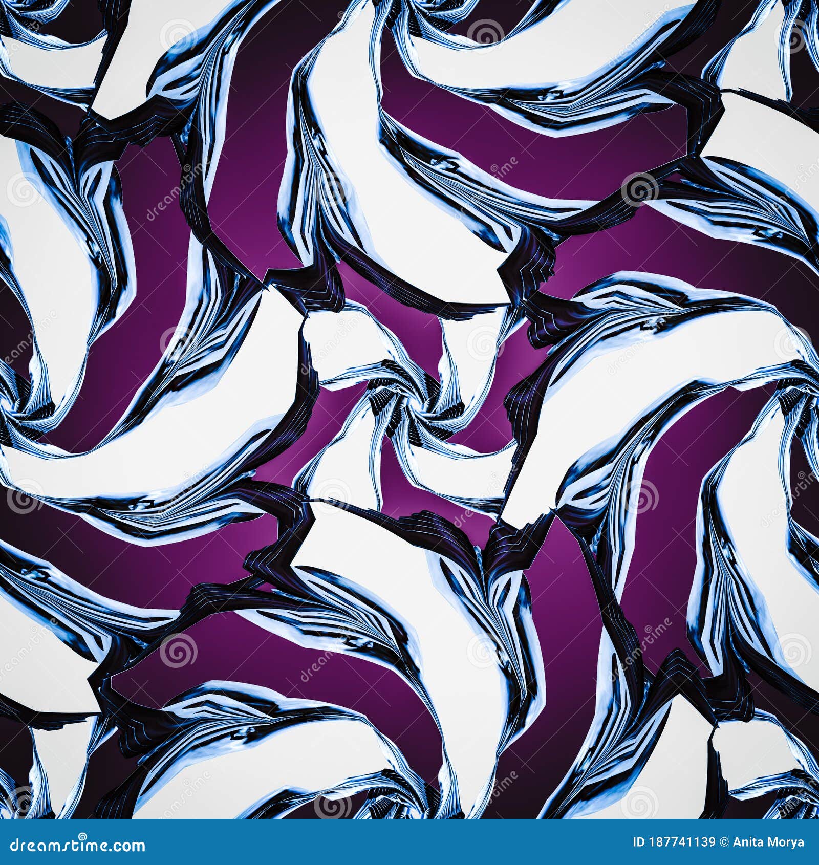 African Based Twirl Flower Type Seamless Pattern Stock Illustration ...