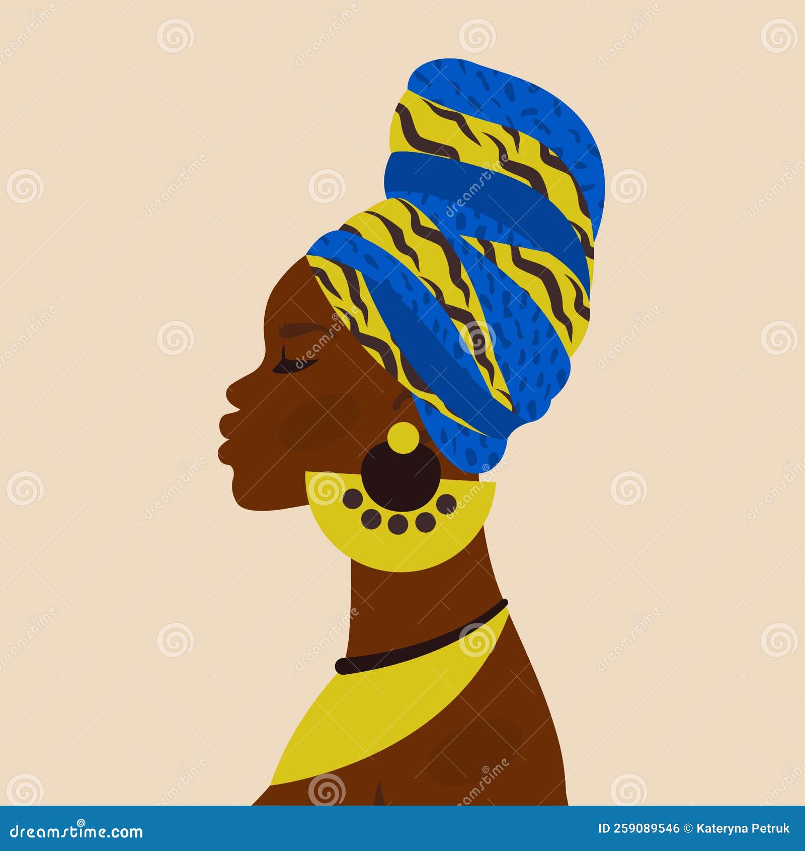 African Beautiful Woman Stock Vector Illustration Of Vector 259089546