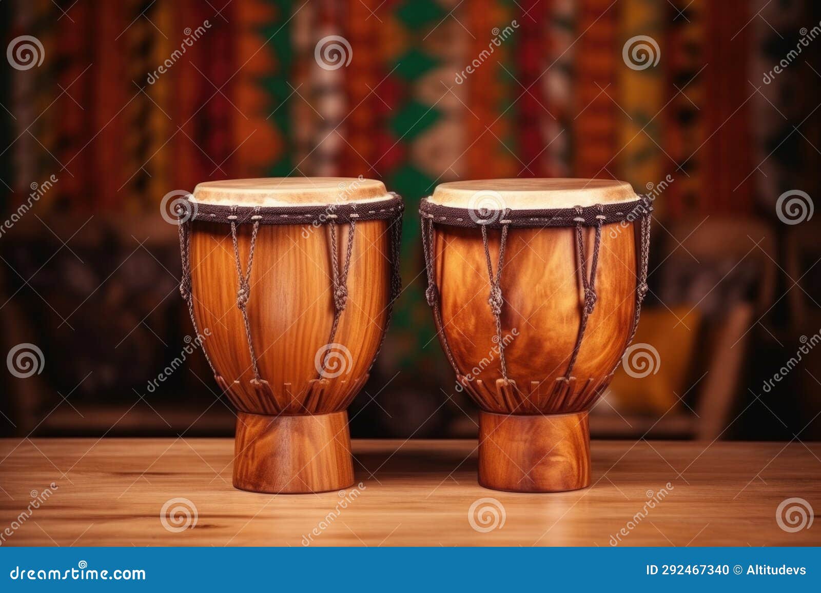 Bongo, Drums, Guitar And Other Musical Instruments. Vector ...