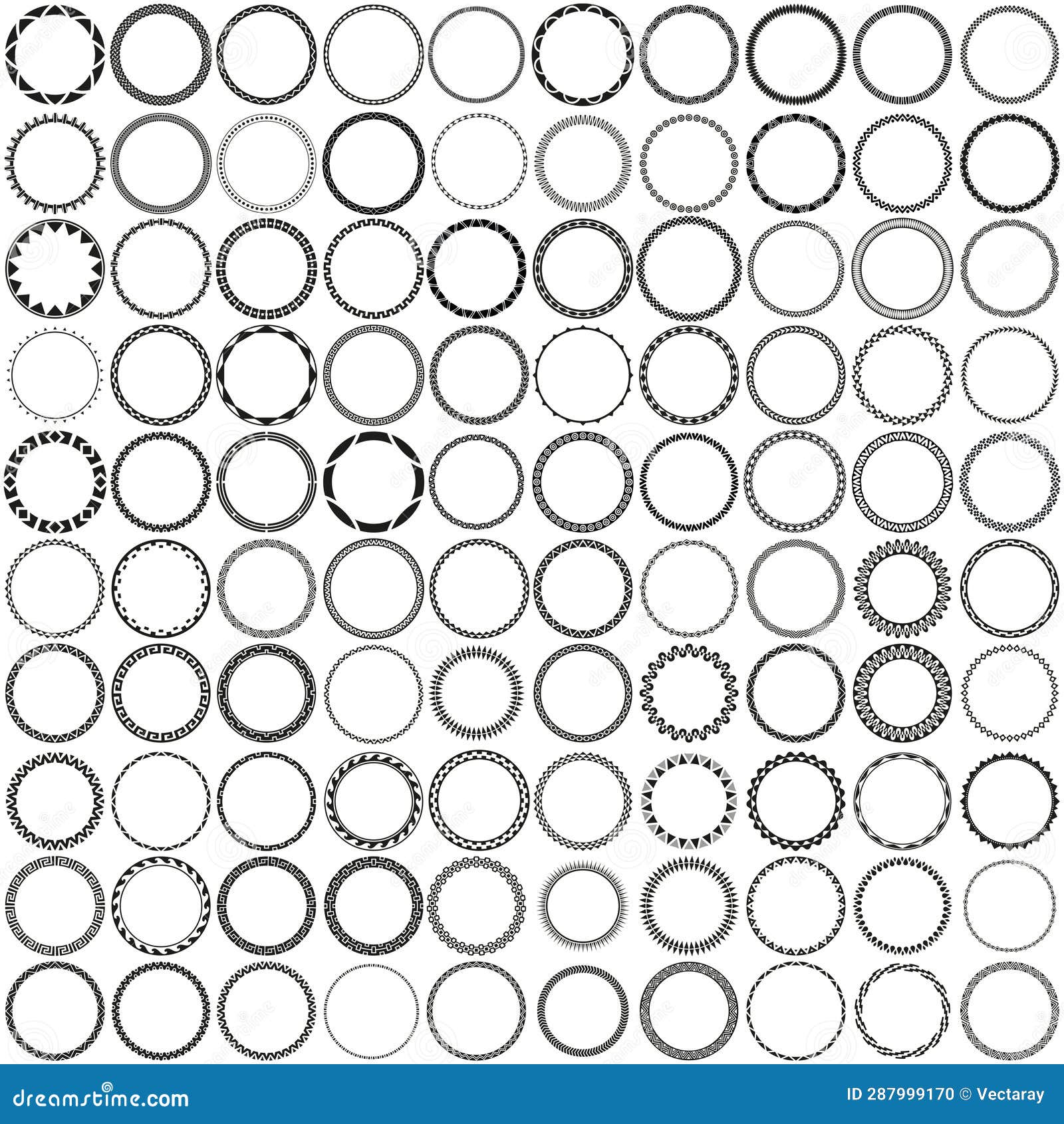 100 African Border Frames. Collection of 100 Round Border Frames in an ...