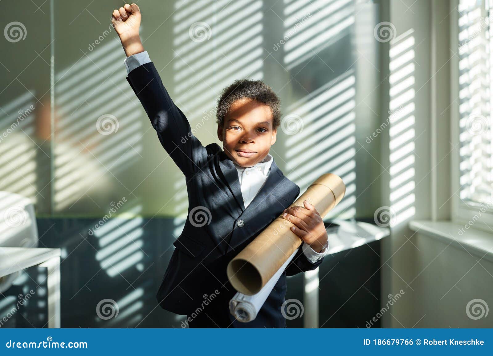 African Boy As a Successful Architect Stock Photo - Image of ...