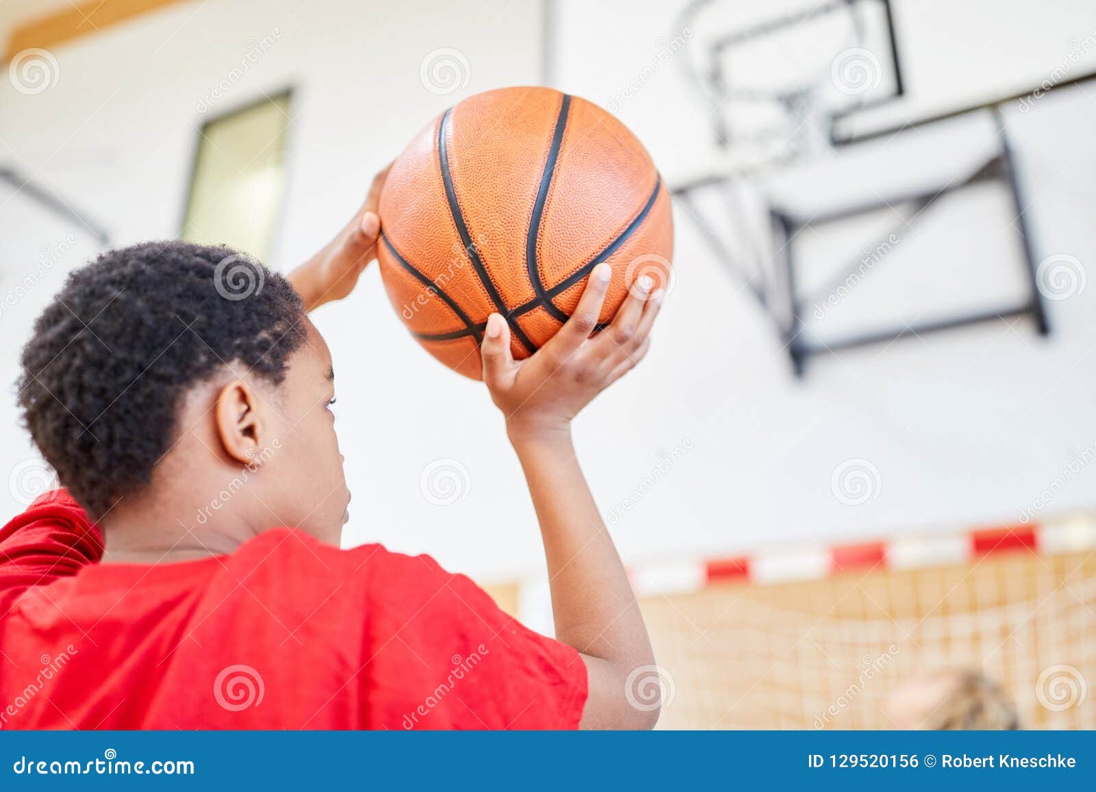 Boy with the Basketball in Hand Stock Photo - Image of training ...