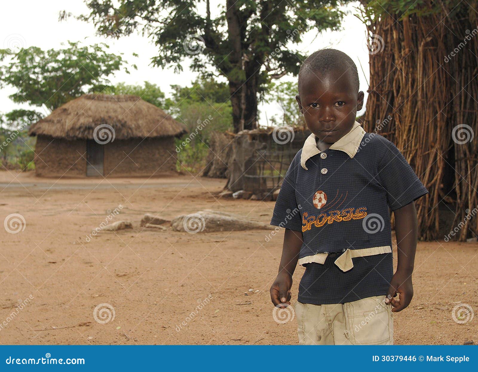 African boy and hut editorial photo. Image of african - 30379446