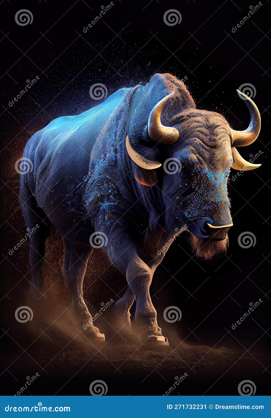 African Buffalo on the Run stock image. Image of generated - 271732231