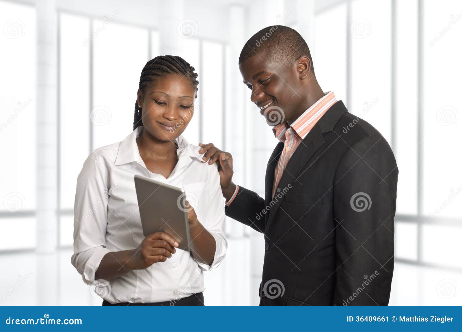 African Business Partners Work with Tablet PC Stock Image - Image of ...