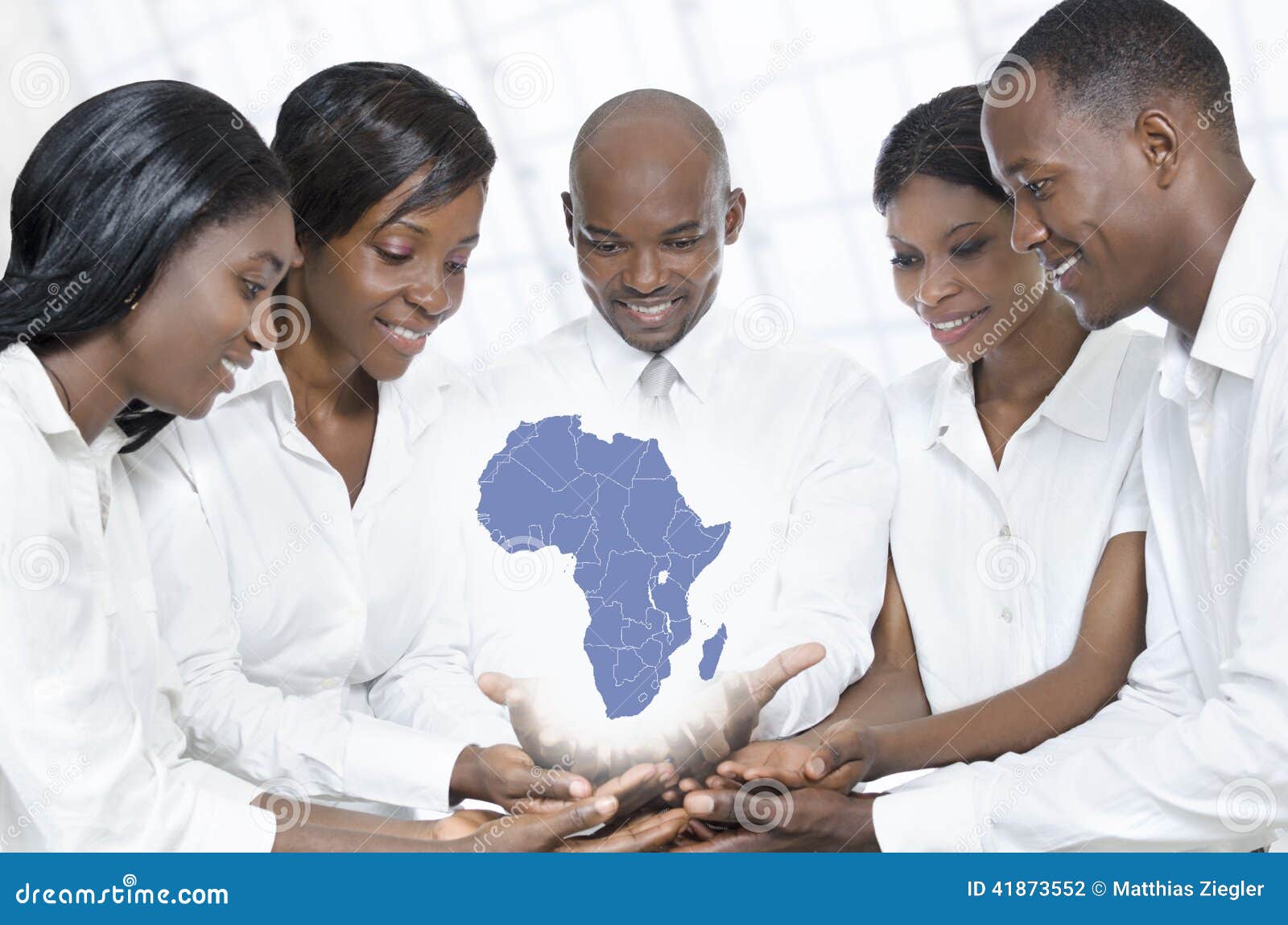 African Business Team With Map Of Africa Stock Photo - Image: 41873552