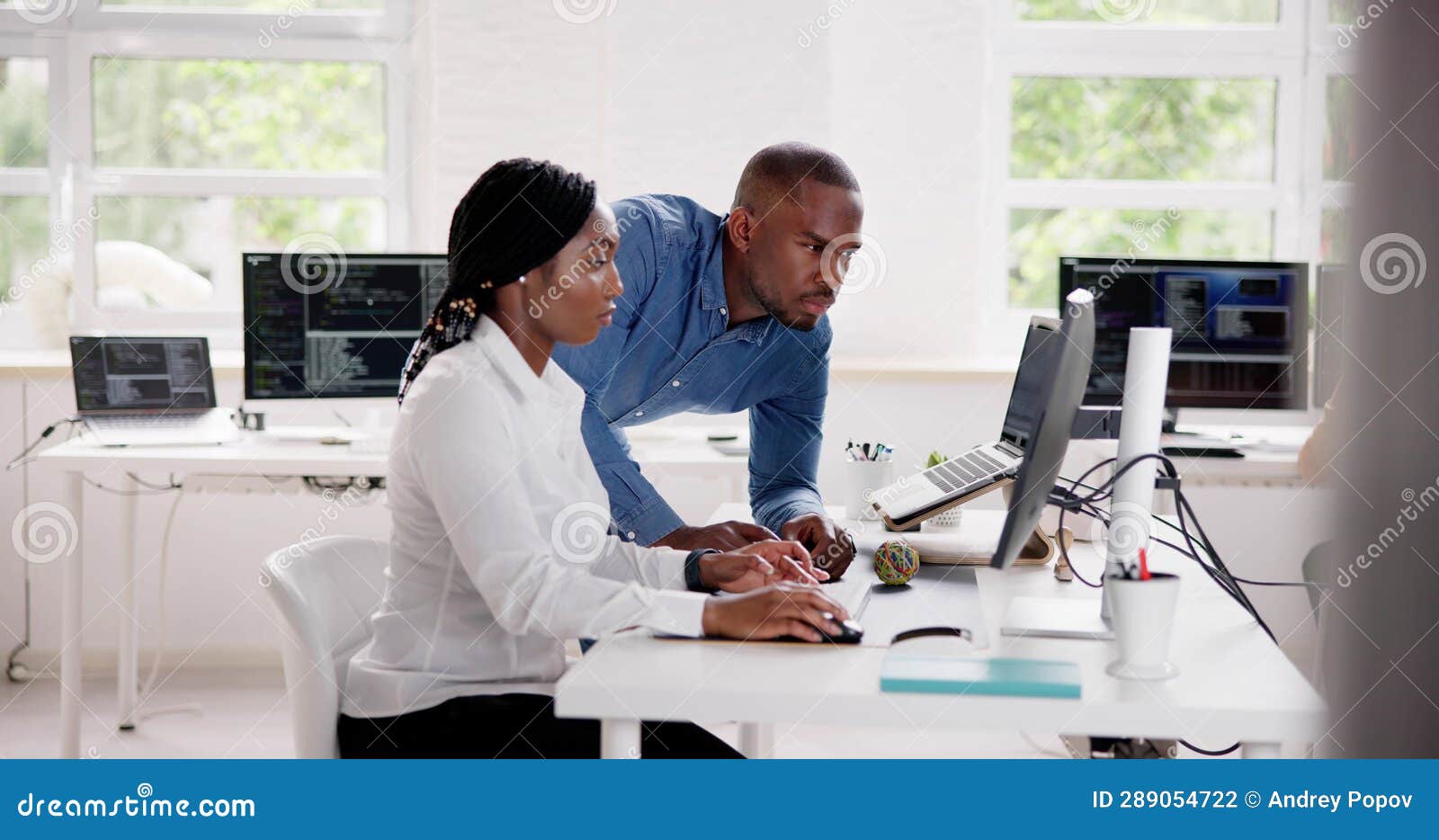 African Business Team Working on Computer Stock Photo - Image of ...