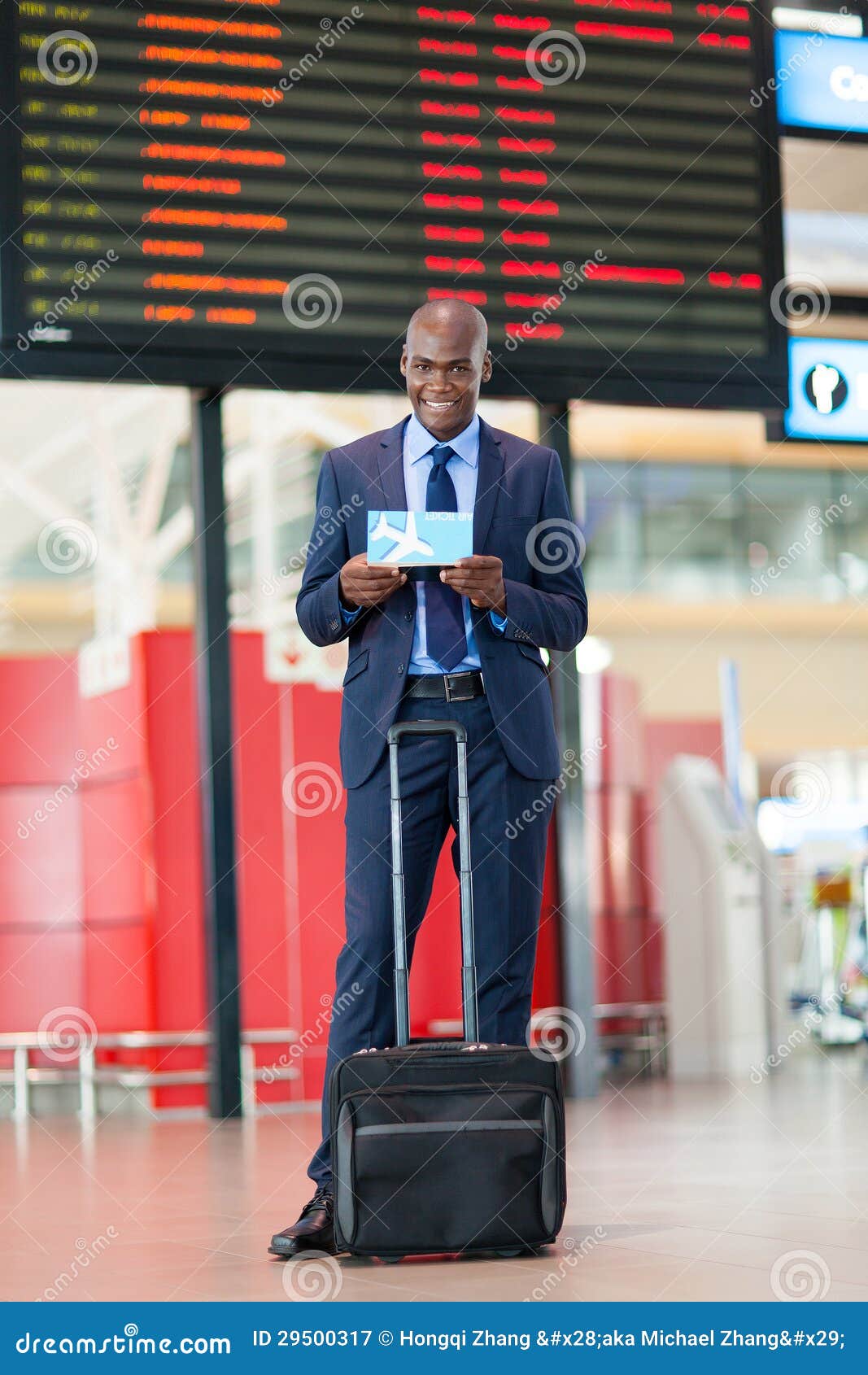 African Businessman Airport Stock Image - Image of passport, business ...