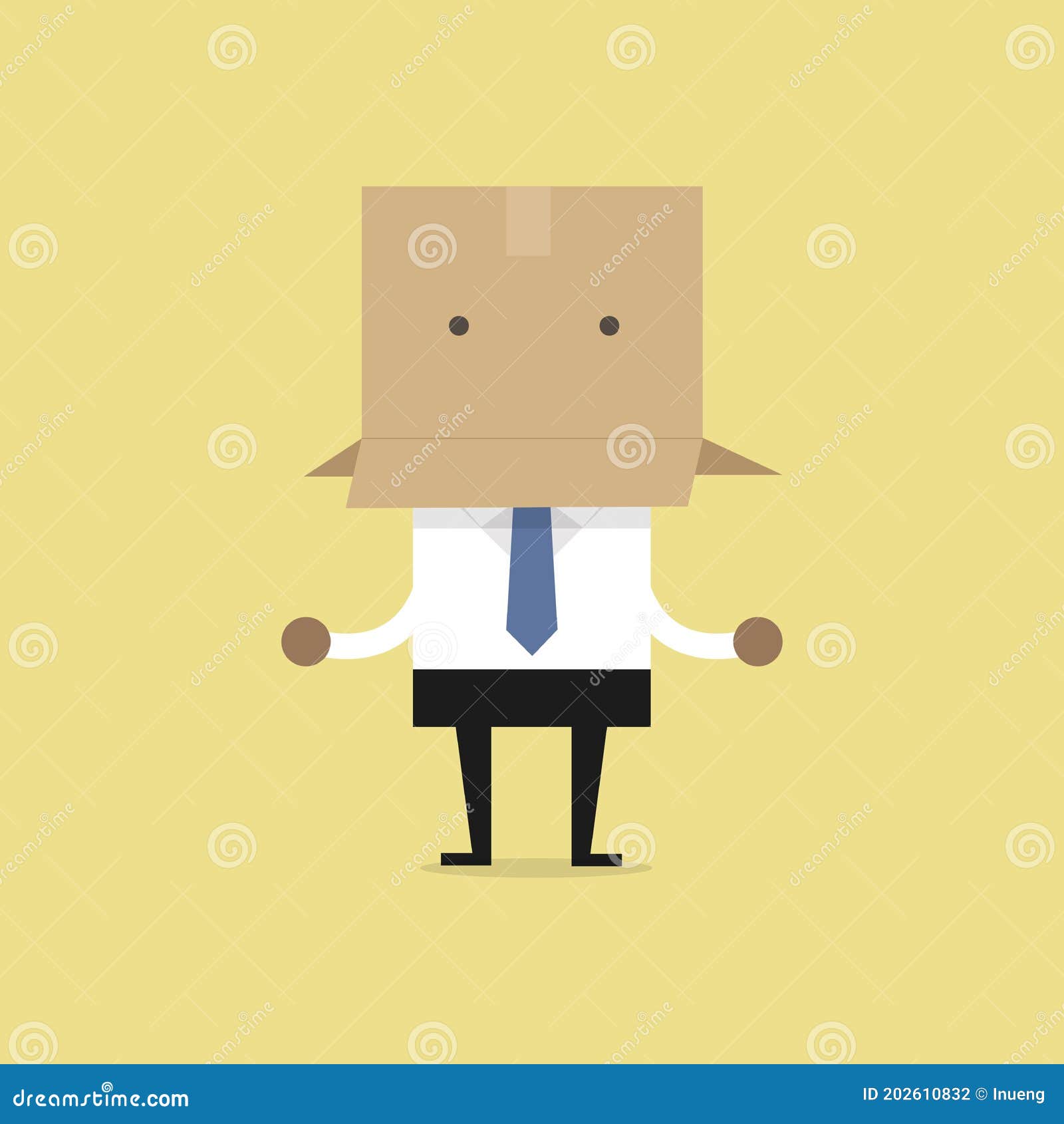African Businessman with a Cardboard Box on His Head. Stock Vector ...