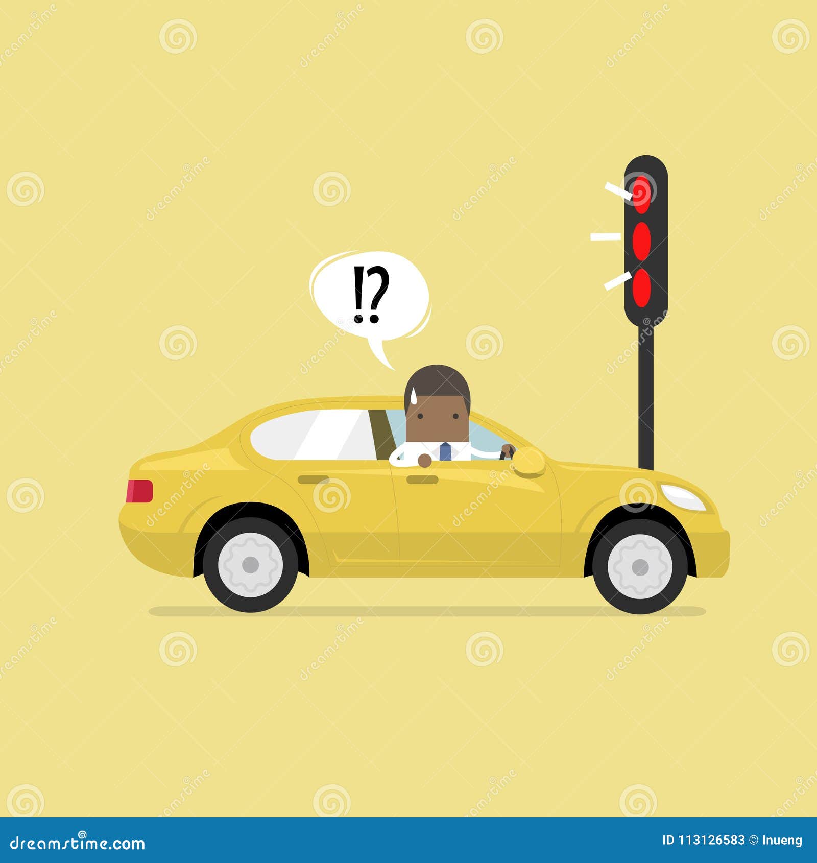 African Businessman Confusing with Red Traffic Light. Stock Vector ... African Businessman Confusing with Red Traffic Light. Stock Vector ...