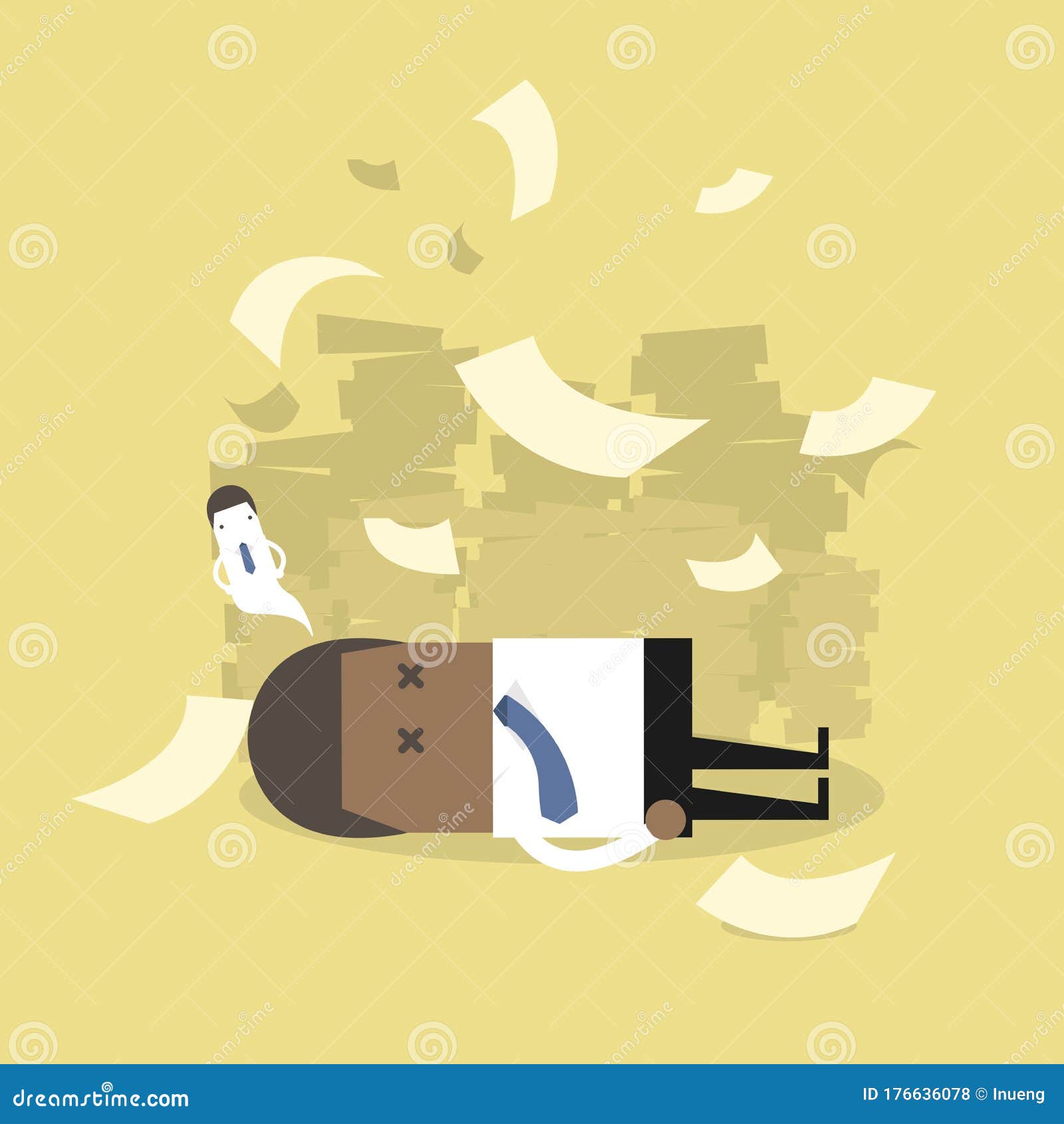 African Businessman Work Hard until Dead. Stock Vector - Illustration ...